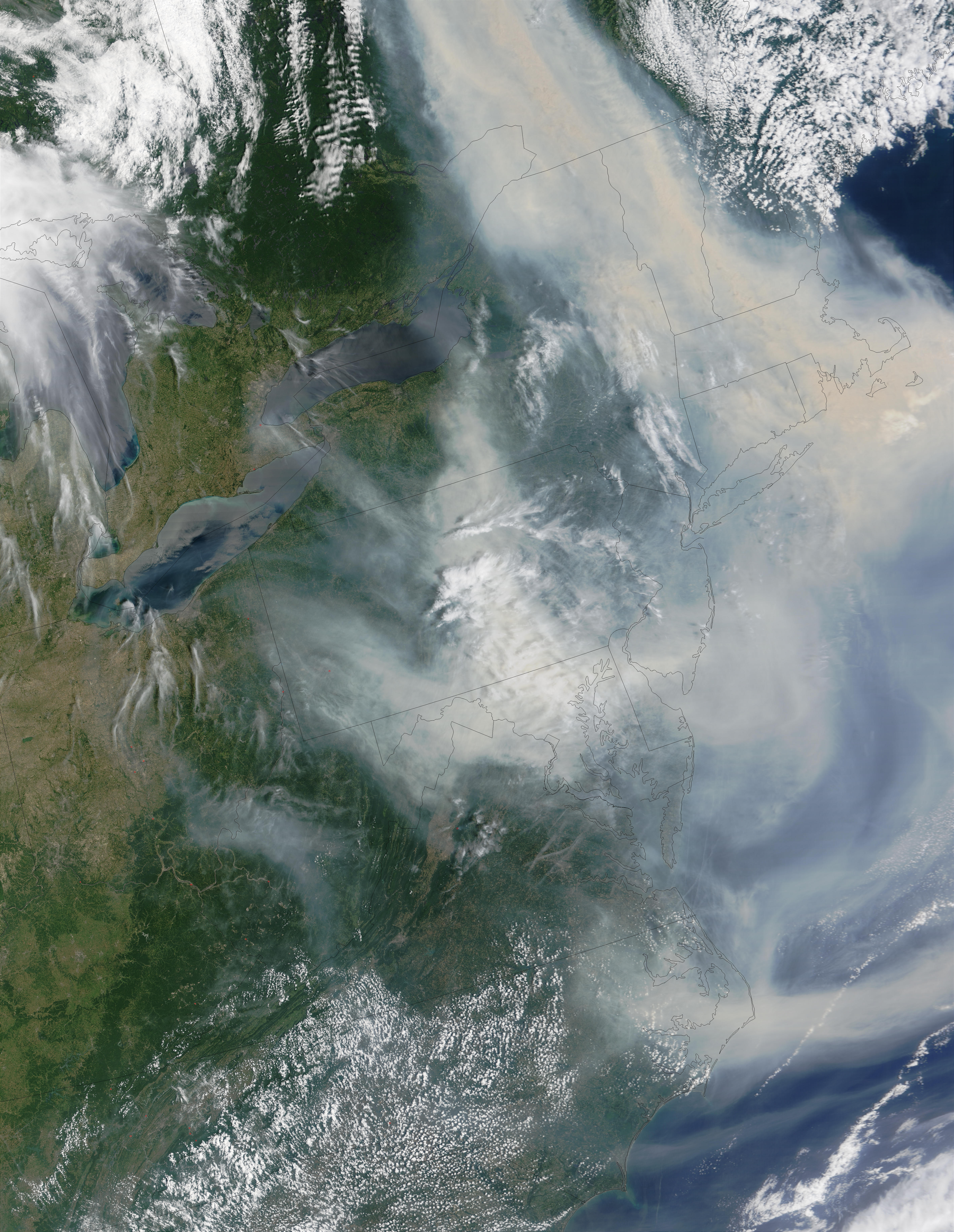 Smoke from Quebec fires transported over United States East Coast | STESA