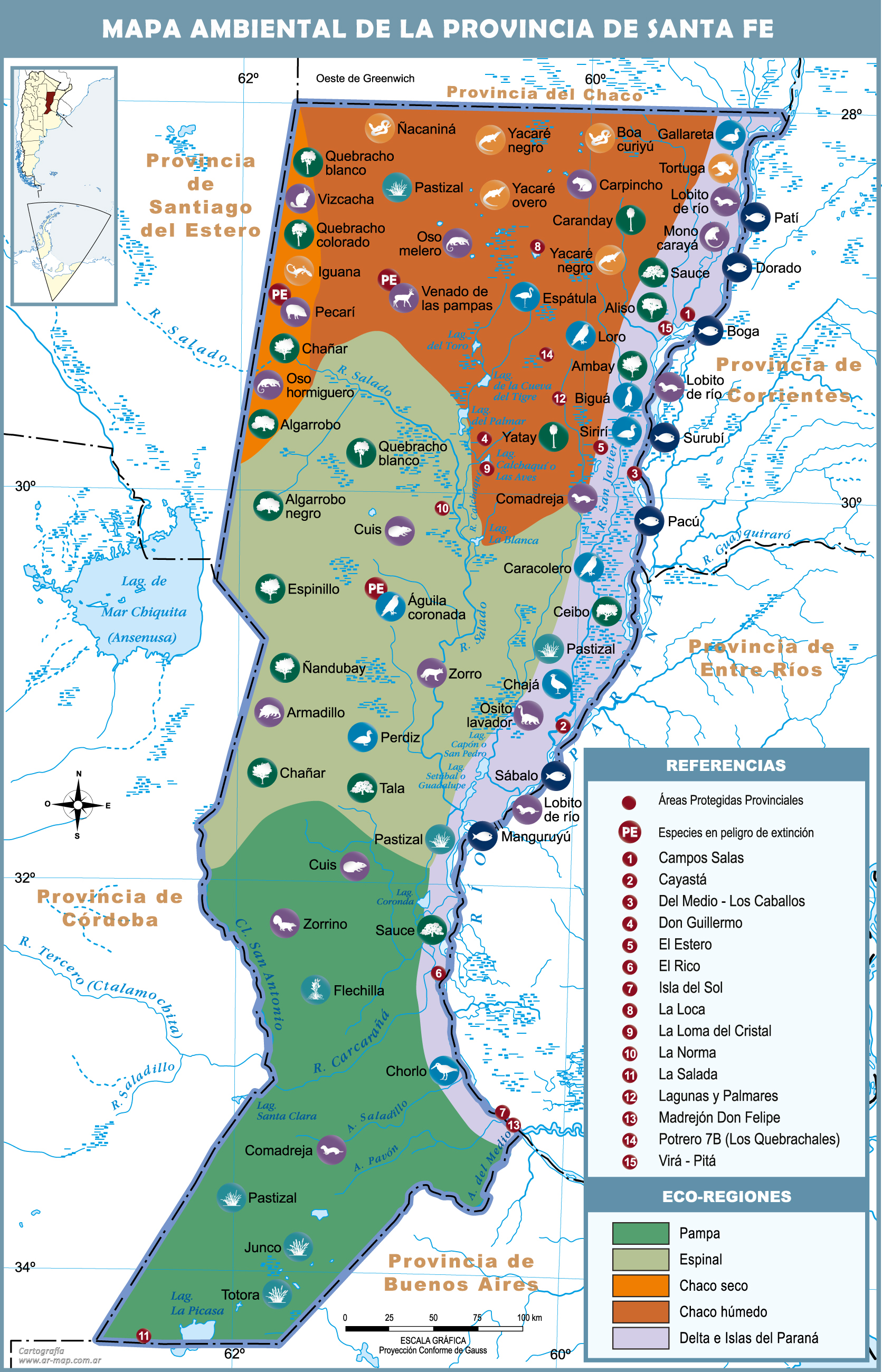 Mapa ambiental de la Provincia de Santa Fe, Argentina | STESA