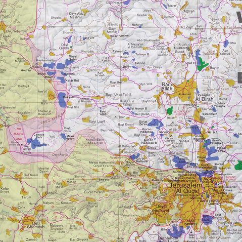 Mapa de Cisjordania Jerusalén y Este (Incluye Jericó) | STESA