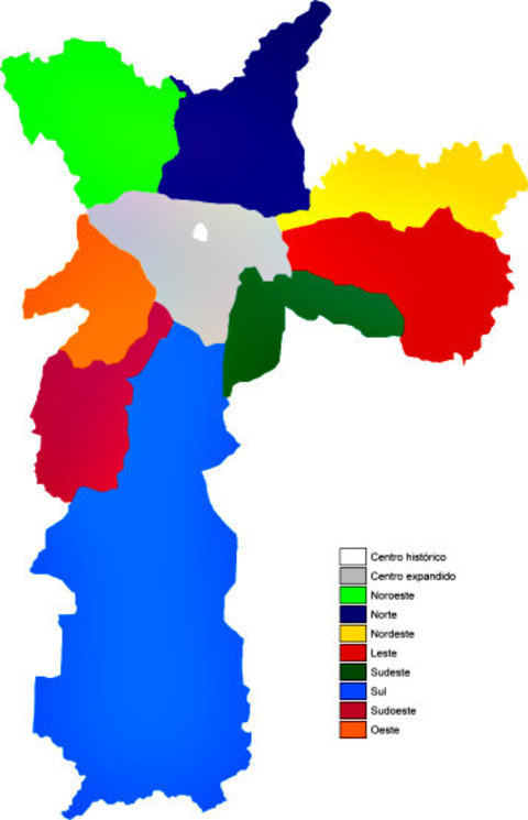 Subdivisiones geográficas de la Ciudad de São Paulo | STESA