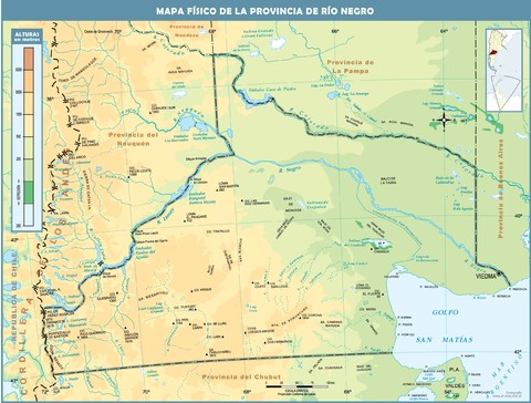 Mapa físico de la Provincia de Río Negro, Argentina | STESA