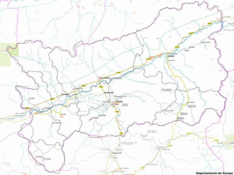 Mapa del Departamento de Zacapa - Galería de mapas