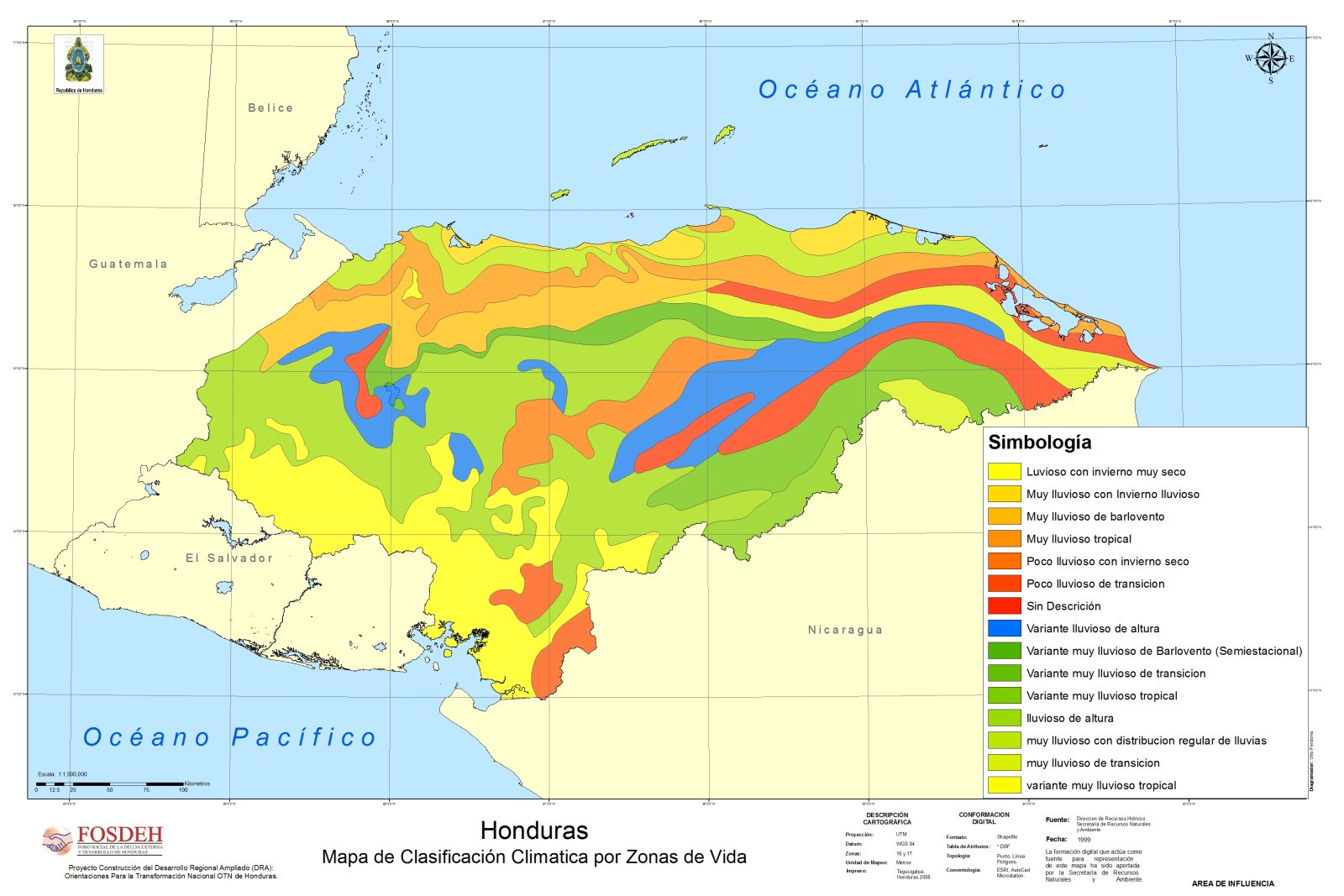 Mapa climático de Honduras - Galería de mapas