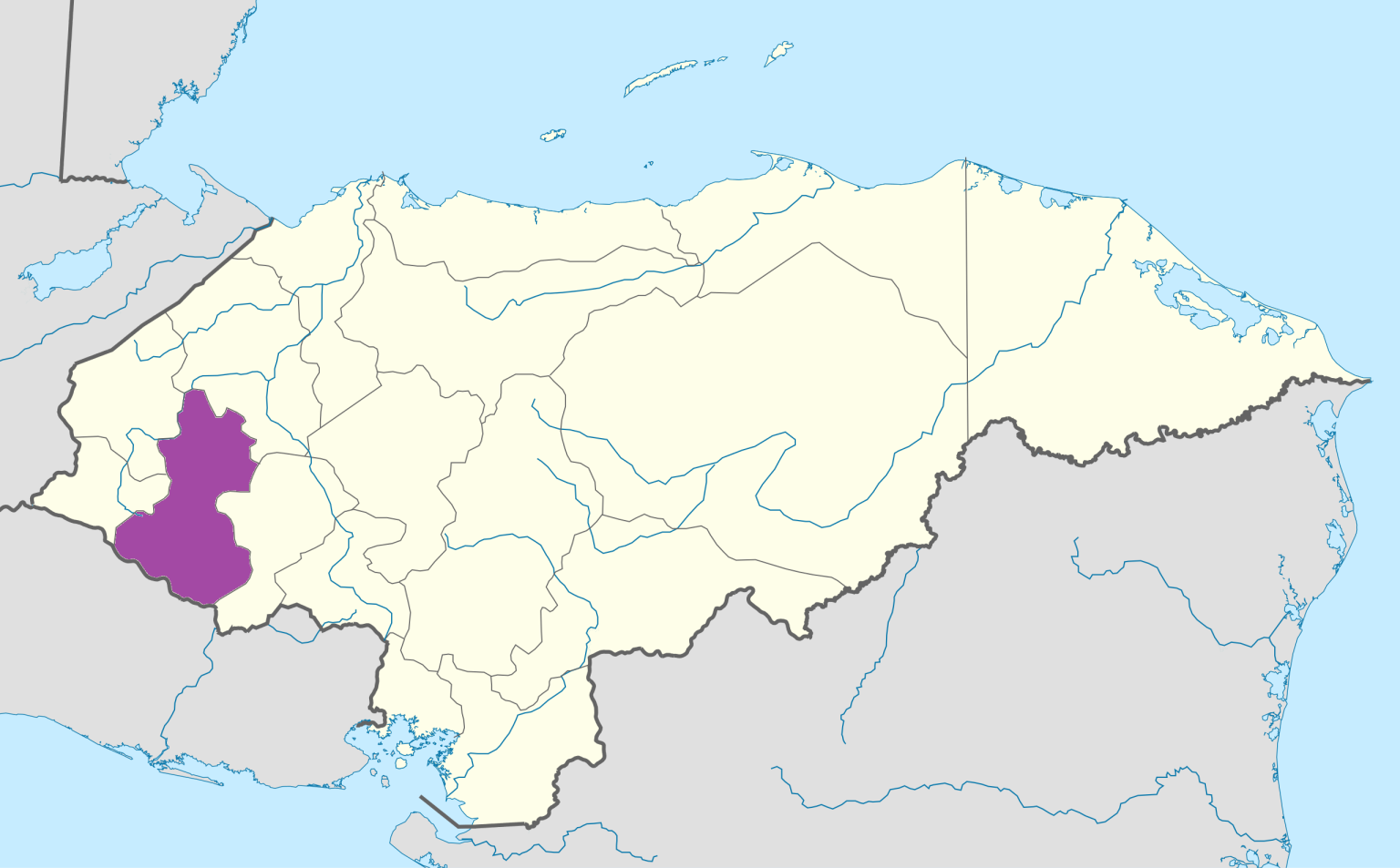 Mapa del departamento de Lempira - Galería de mapas