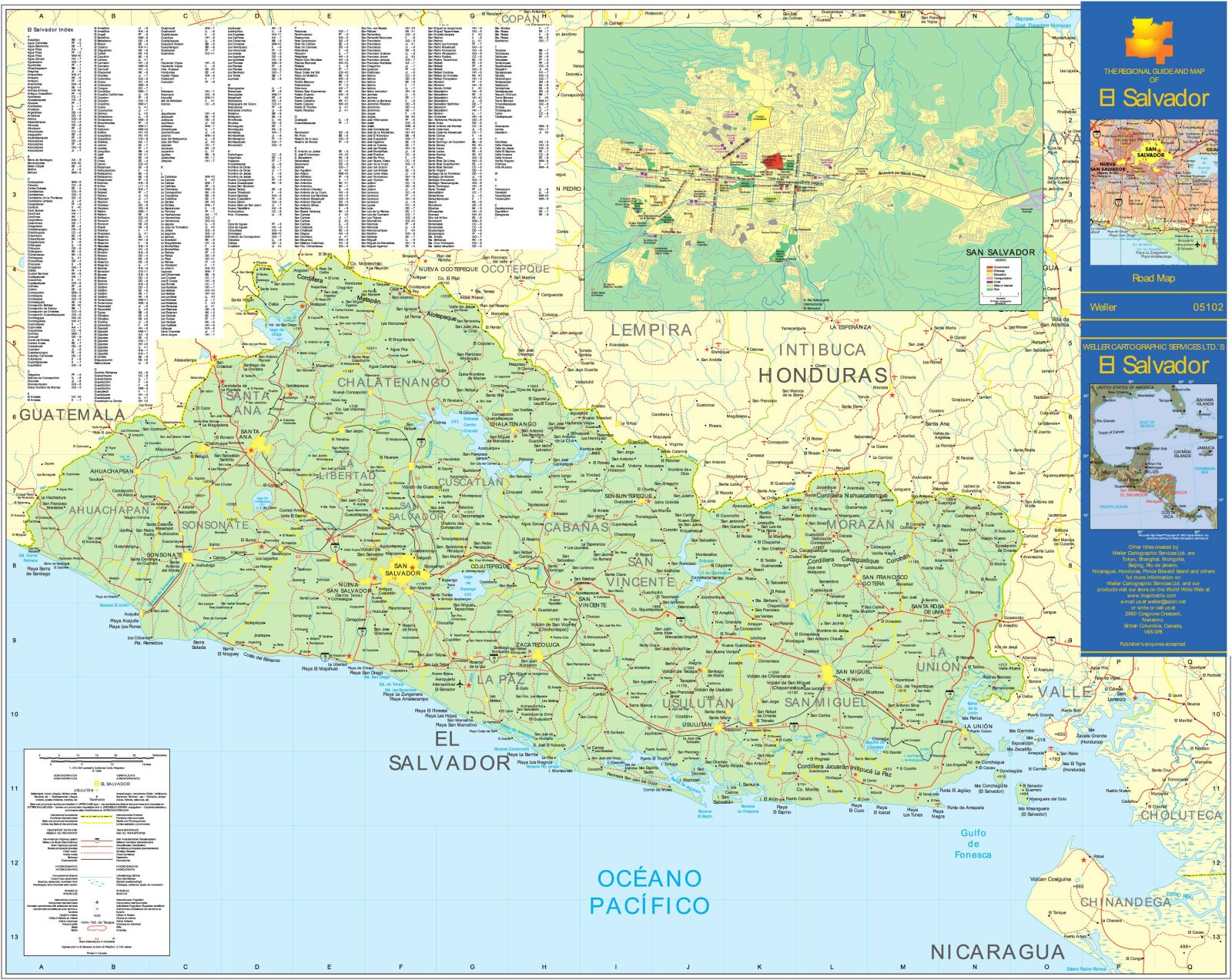 Mapa de carreteras de El Salvador - Galería de mapas