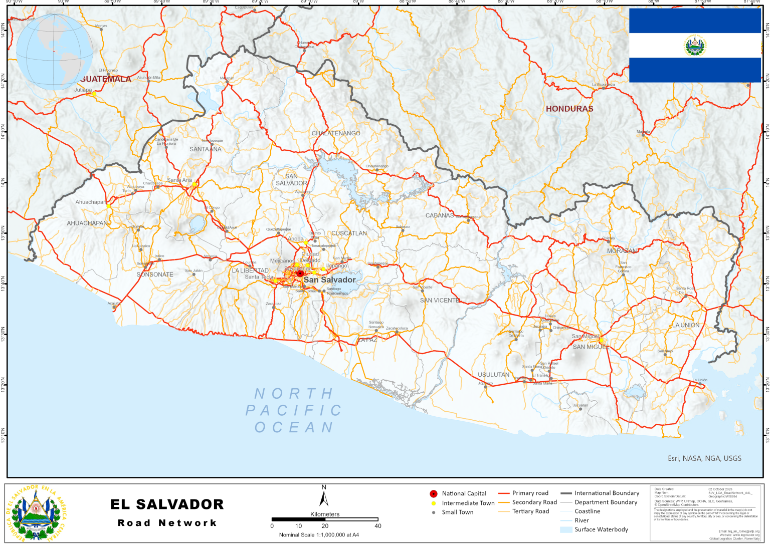 Mapa de carreteras de El Salvador - Galería de mapas