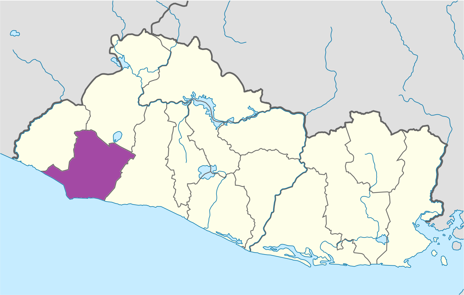 Mapa del departamento de Sonsonate - Galería de mapas