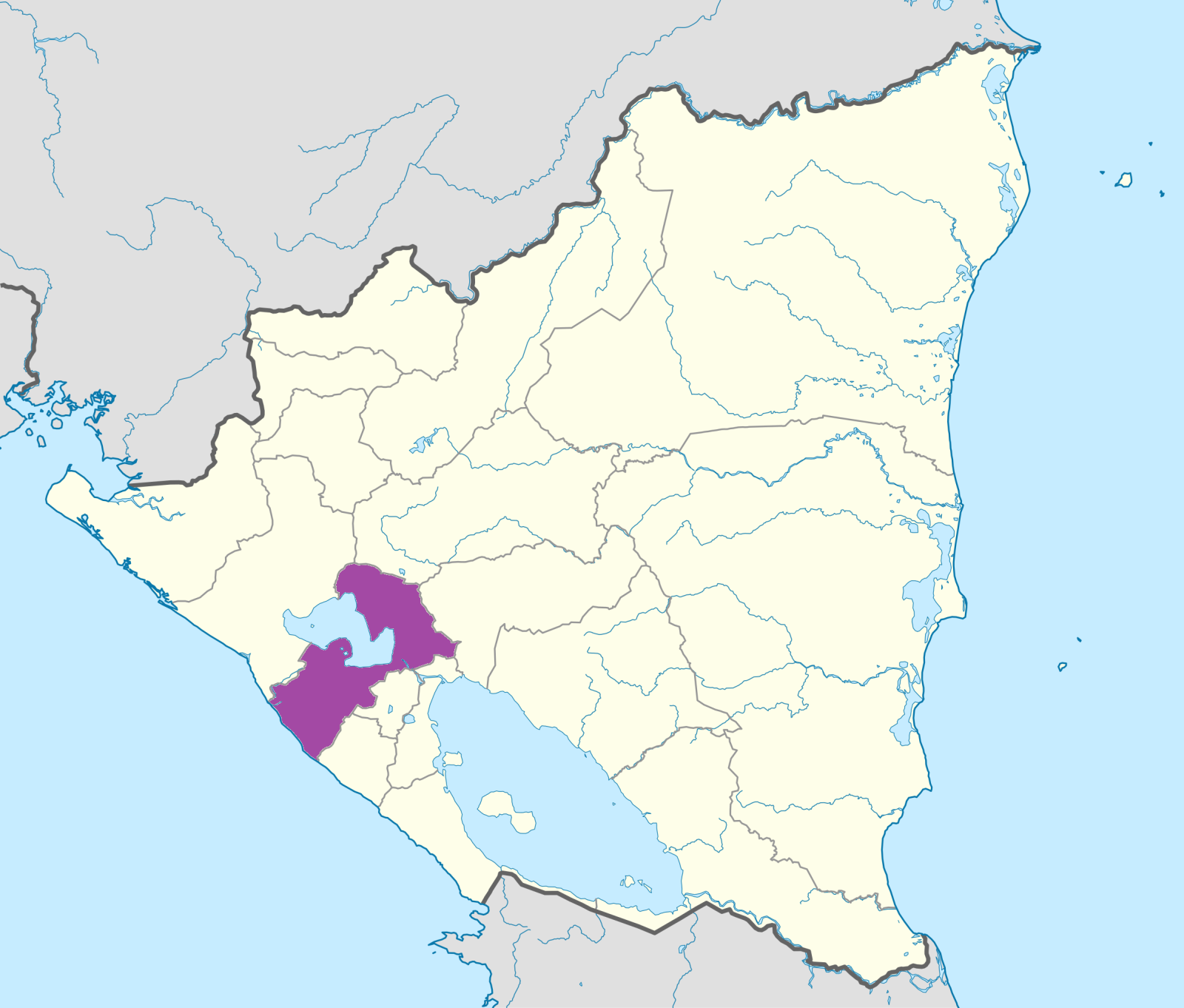 Mapa del departamento de Managua - Galería de mapas