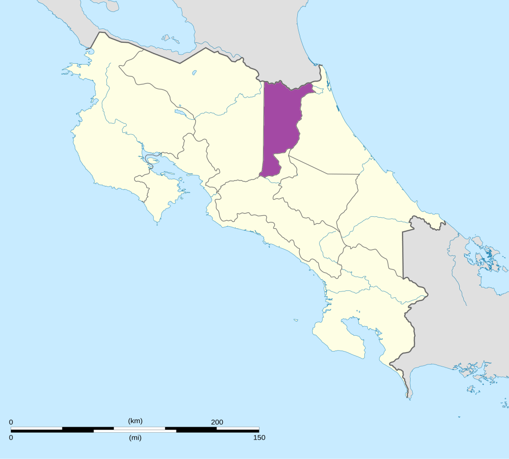Mapa de la provincia de Heredia - Galería de mapas
