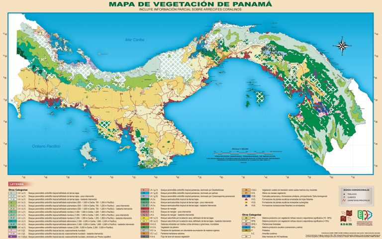 Mapa físico de Panamá - Galería de mapas