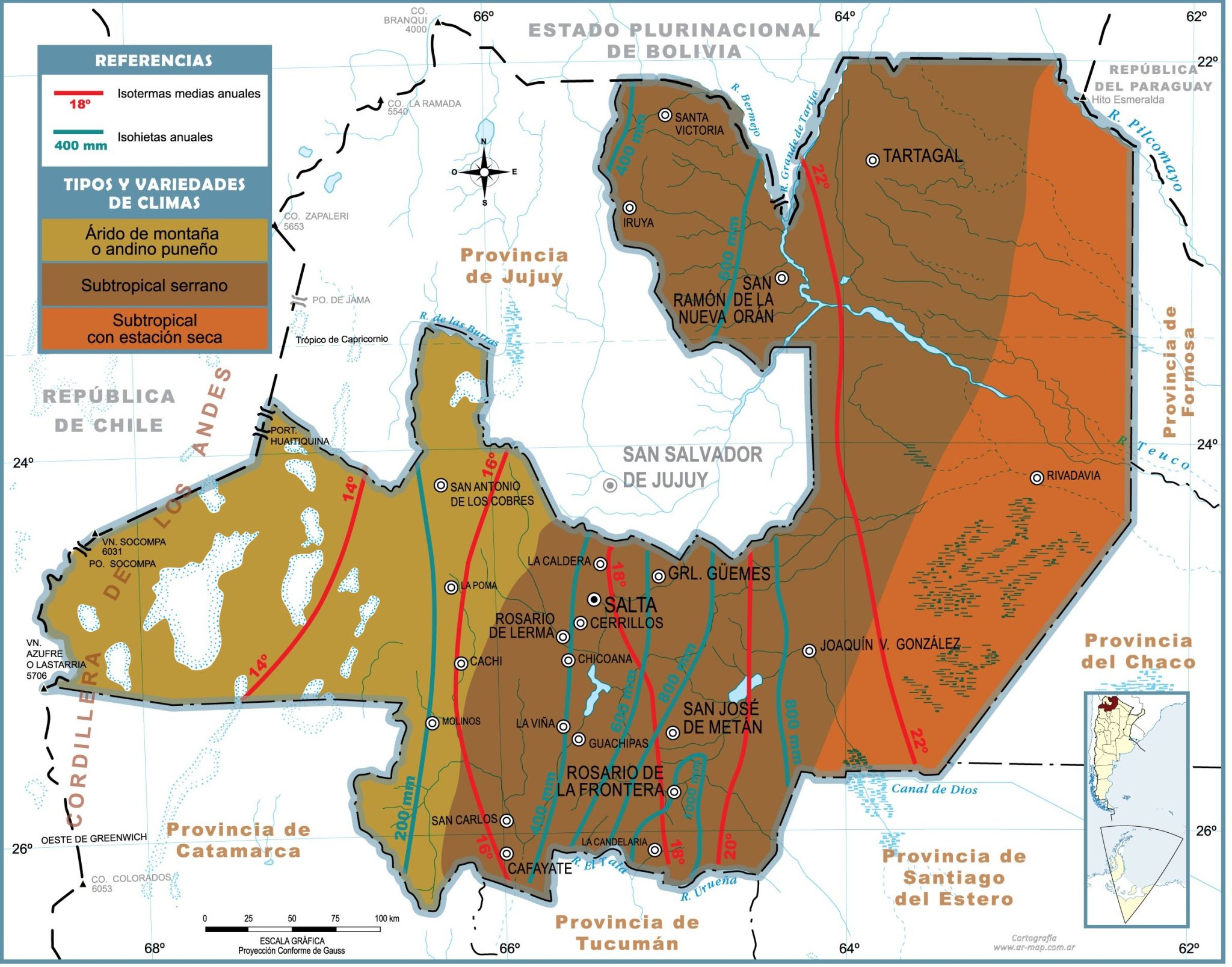 Mapa climático de la provincia de Salta - Galería de mapas