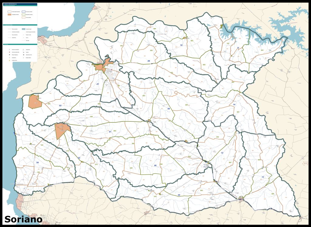 Mapa del departamento de Soriano - Galería de mapas