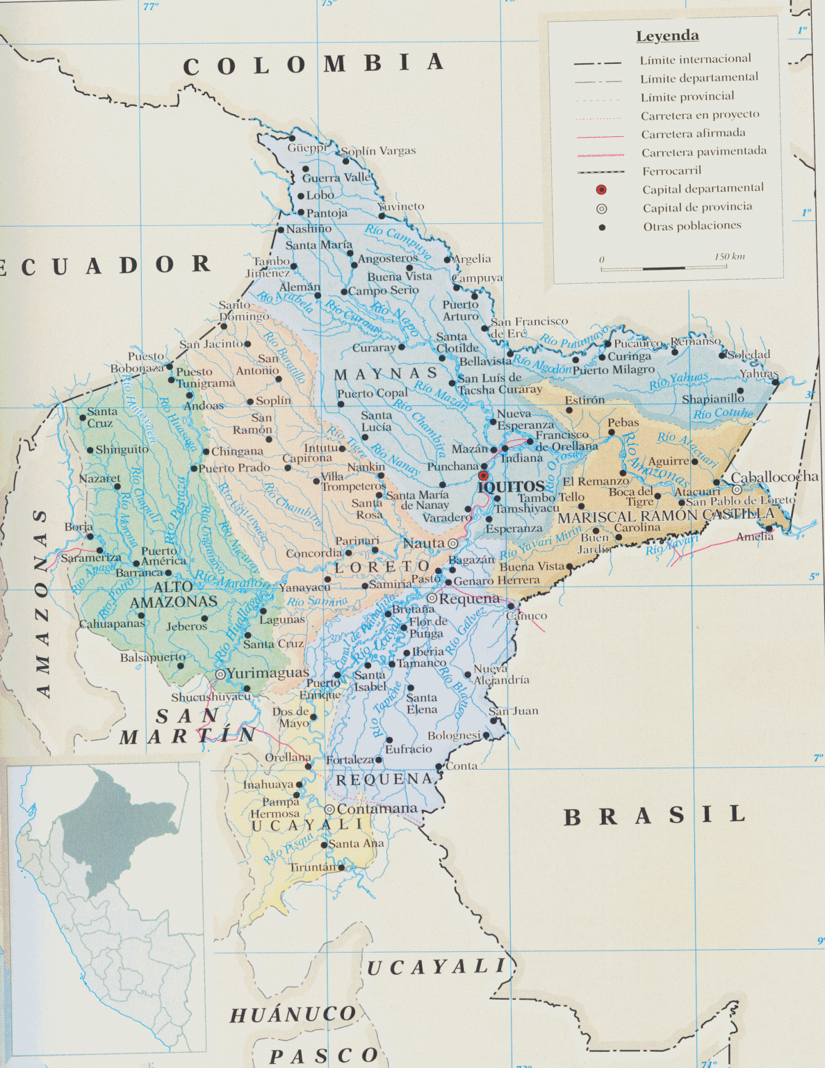 Mapa del departamento de Loreto - Galería de mapas